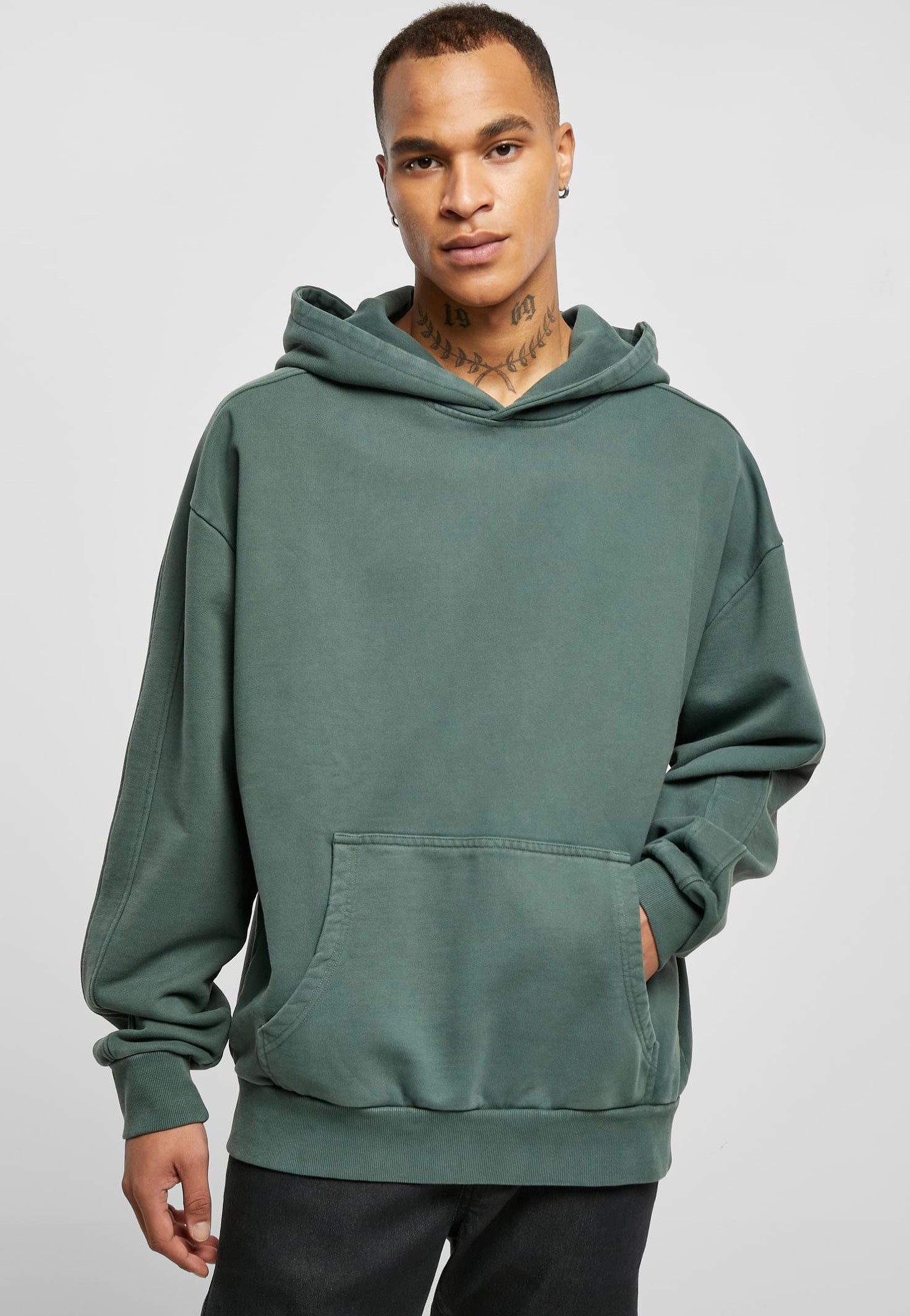Urban Classics - Heavy Terry Garment Dye Bottlegreen - Hoodie | AFM Records